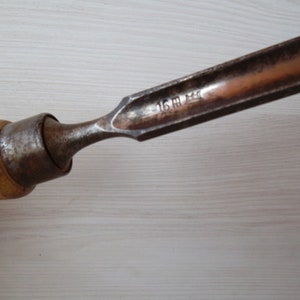 Antique Chisel, Vintage Wooden Tool, Old Rusty Metal Tool, Woodworker ...