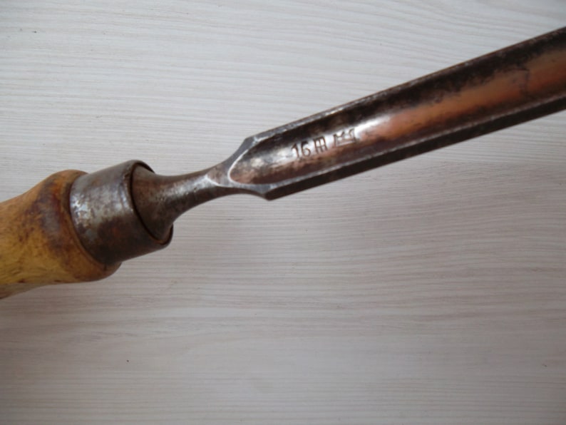 Antique Chisel, Vintage Wooden Tool, Old Rusty Metal Tool, Woodworker ...