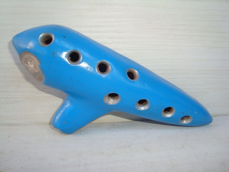 Vintage Ocarina Ceramic Blue Ocarina Traditional Folk Wind Instrument ...