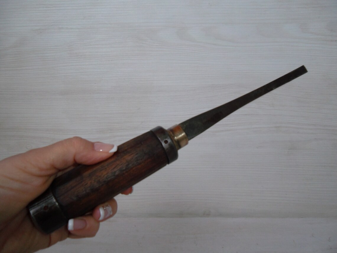 Antique Chisel Vintage Wooden Tool Old Rusty Metal Tool | Etsy