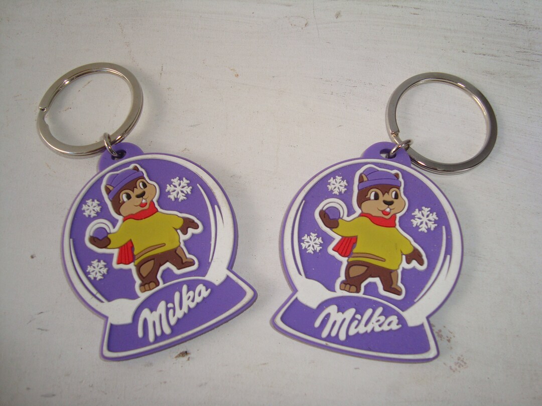 Keychains Milka , Advertising - Theme Chocolate , Set of 2 Pieces - Etsy