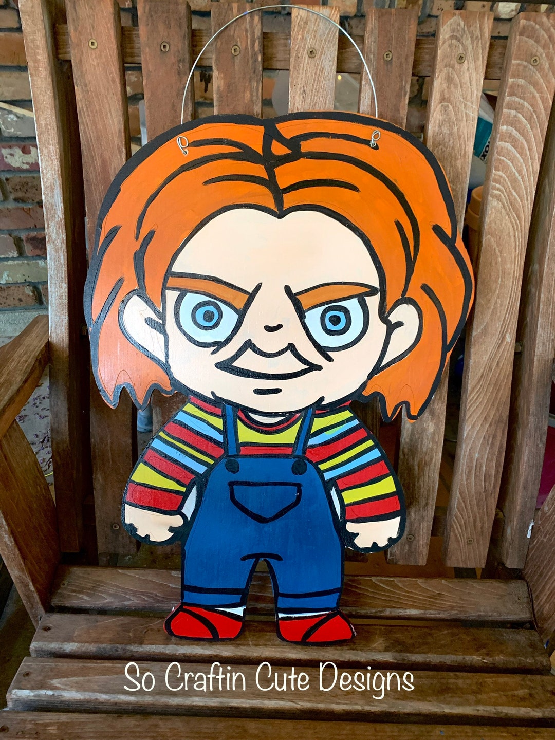 Scary Movie Door Hanger, Chucky Door Hanger, Horror Door Hanger, Spooky ...