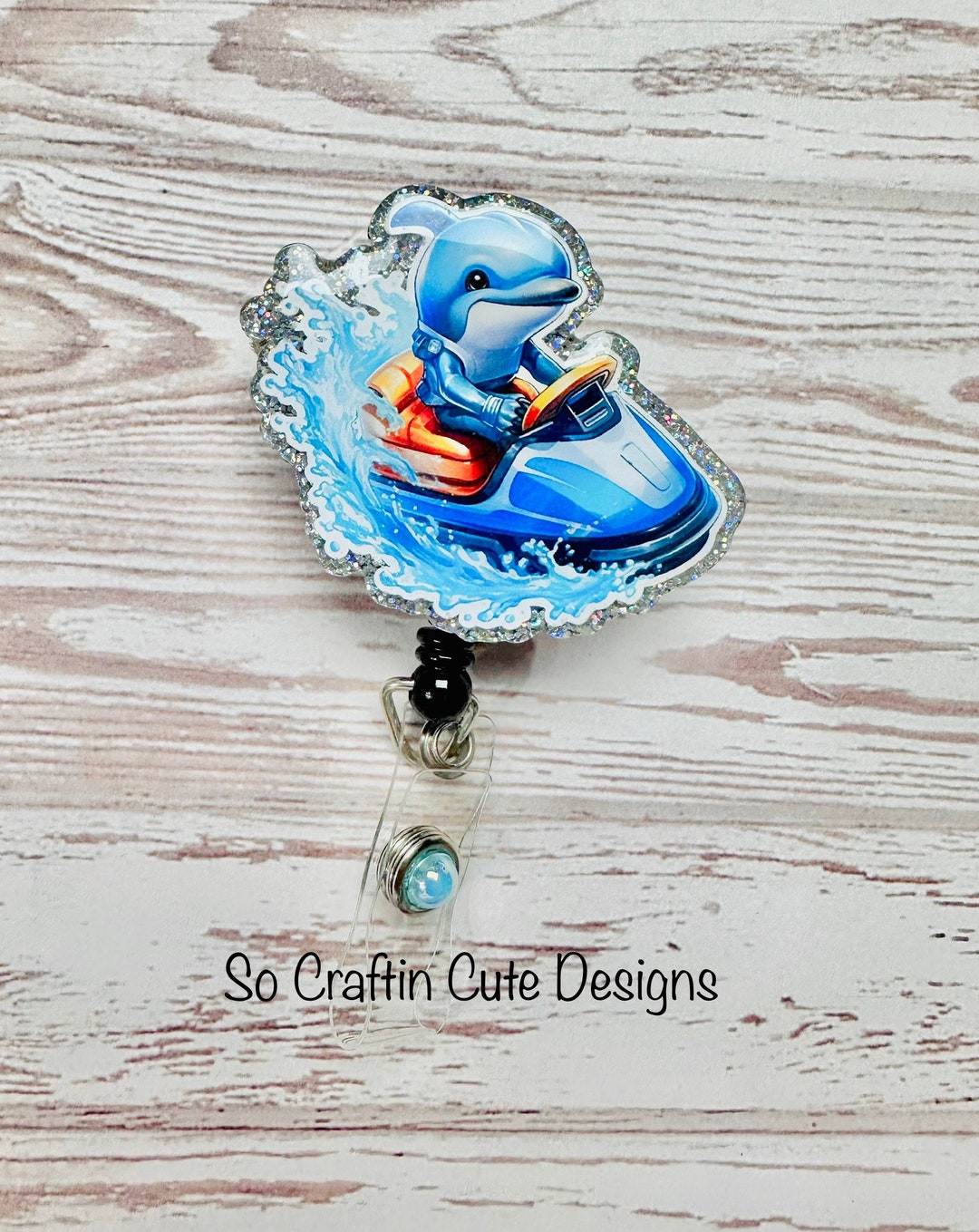 Jet Skiing Dolphin Badge Reel, Dolphin Badge Reel, Jet Ski Badge Reel ...