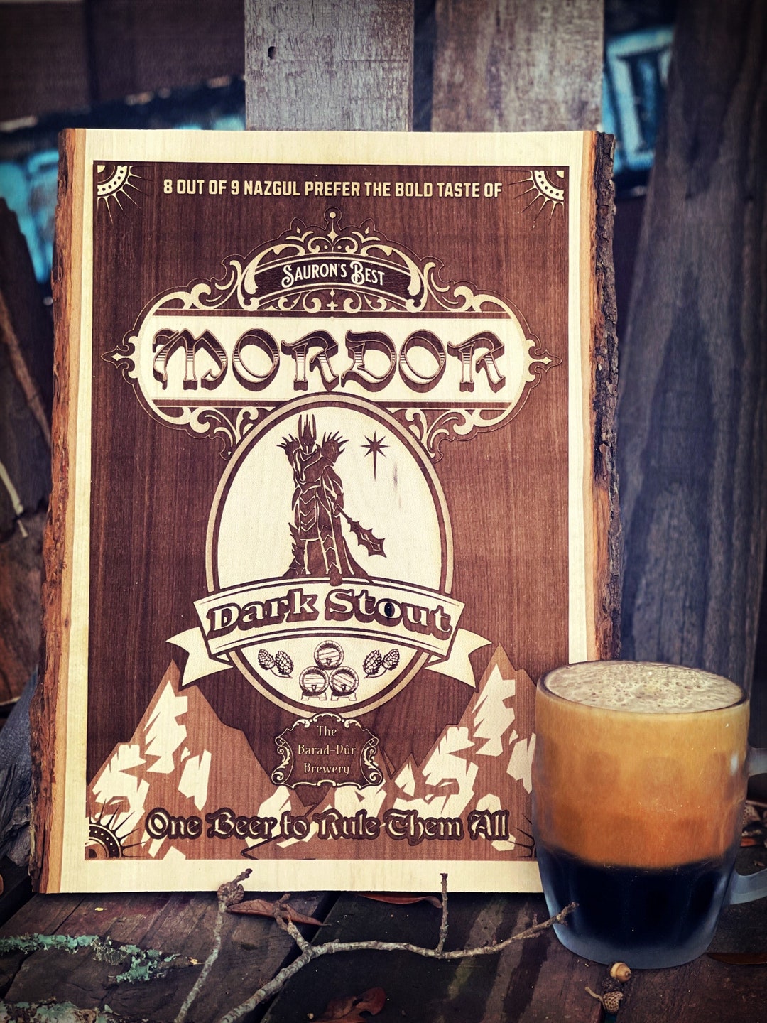 LOTR - Beer Sign - Sauron's Best Mordor Dark Stout - Lord of The - Etsy