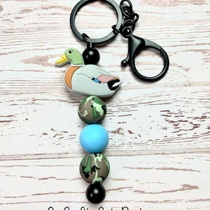 Duck Key Chain Silicon Beads Duck Keychain Duck Hunting - Etsy