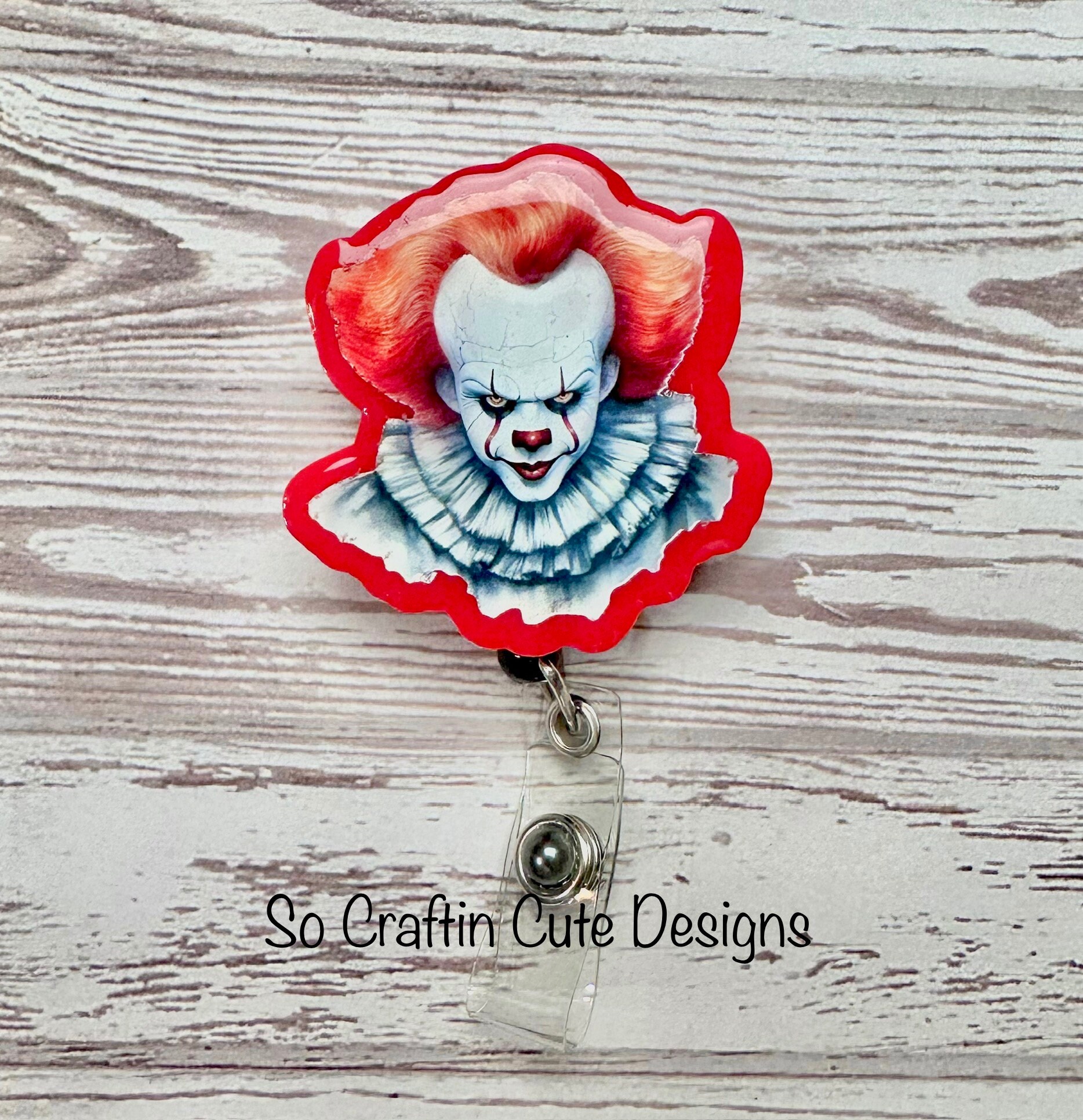 Scary Movie Badge Reel Halloween Badge Reel Pennywise Badge - Etsy