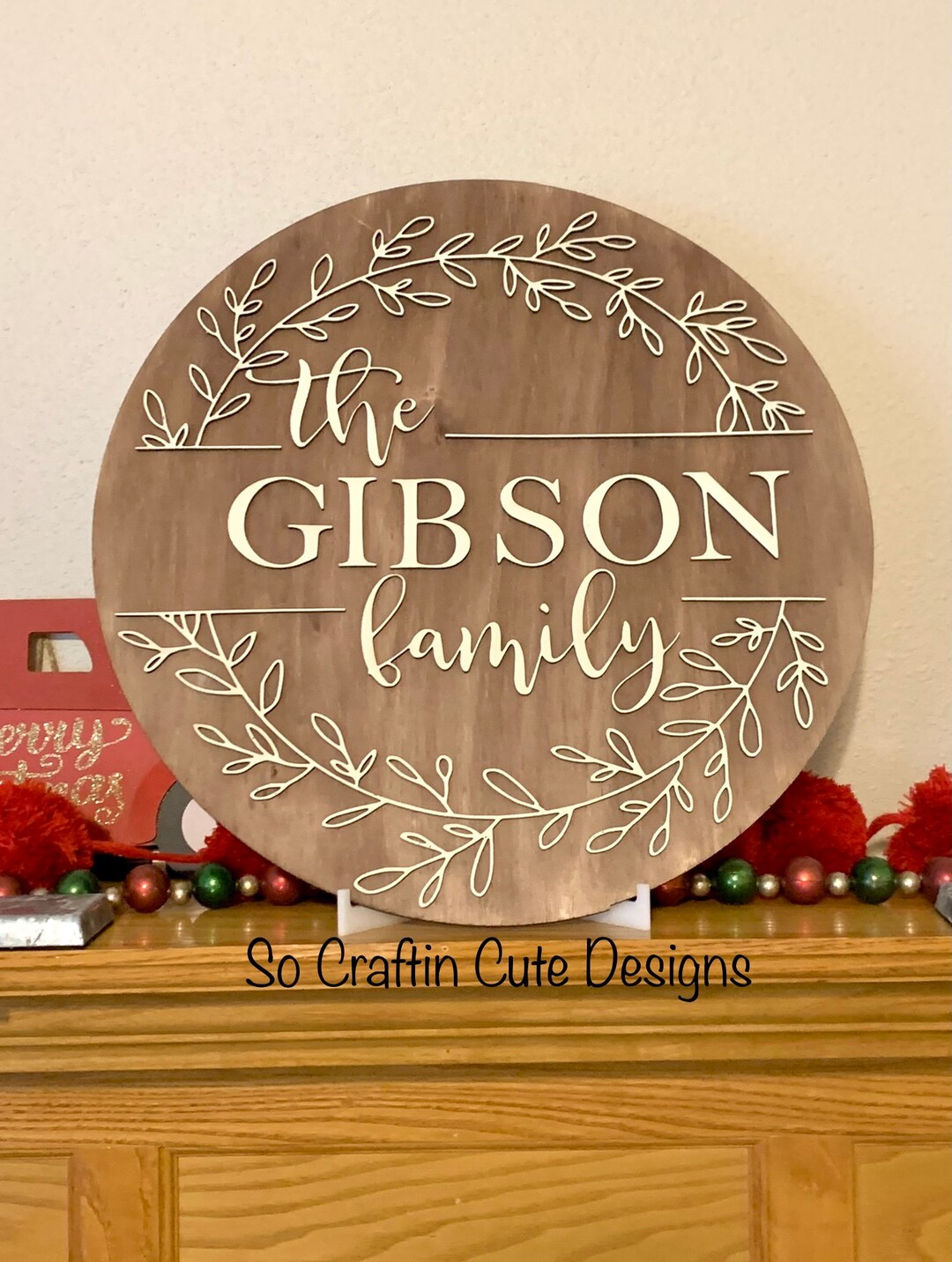 Family Name Sign/round Custom Famiy Name Sign - Etsy