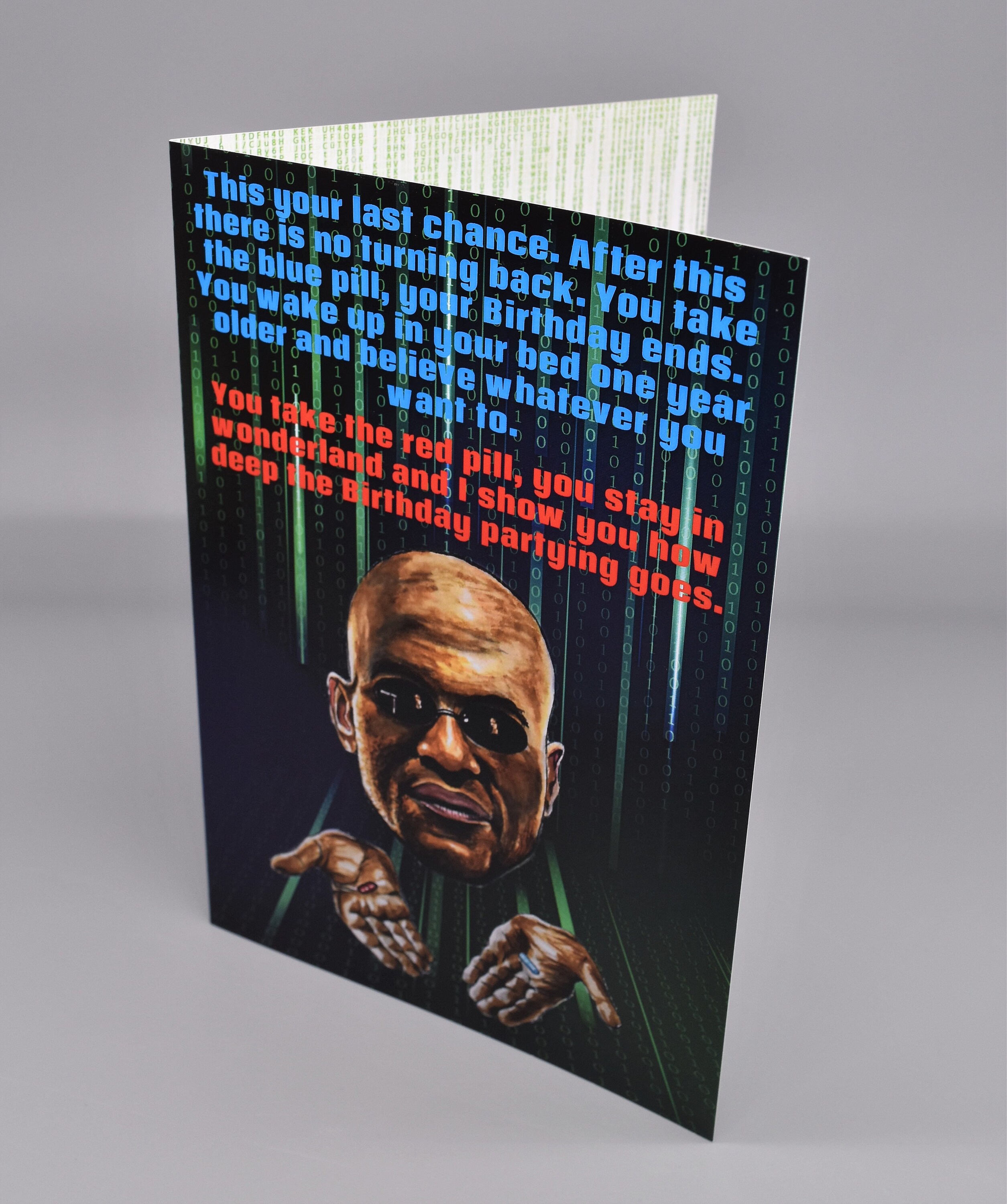 The Matrix Movie Birthday Card Morpheus, Red Pill/blue Pill - Etsy