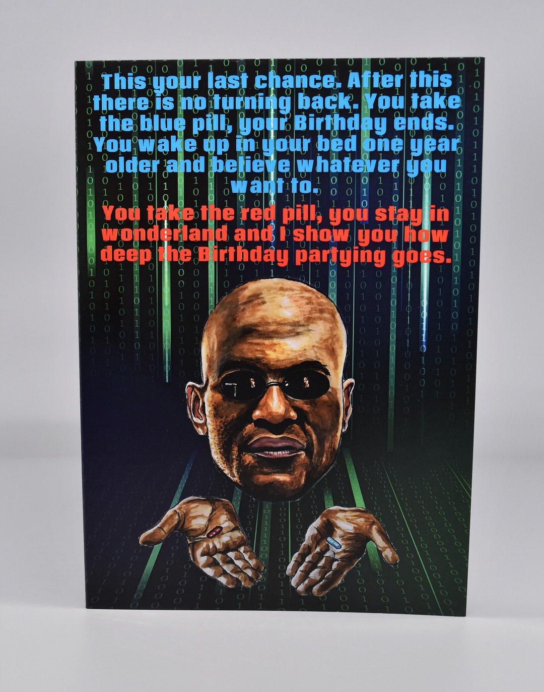 The Matrix Movie Birthday Card Morpheus, Red Pill/blue Pill - Etsy