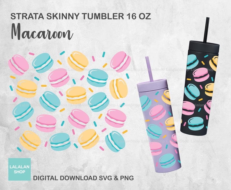 Full Wrap Macaroon Strata Svg for Skinny Tumblers 16 Oz - Etsy