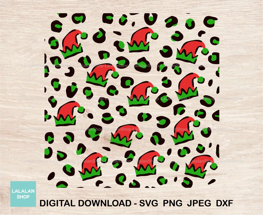 Christmas Leopard Print SVG, Leopard Elf Pattern Svg, Christmas Elf Svg ...