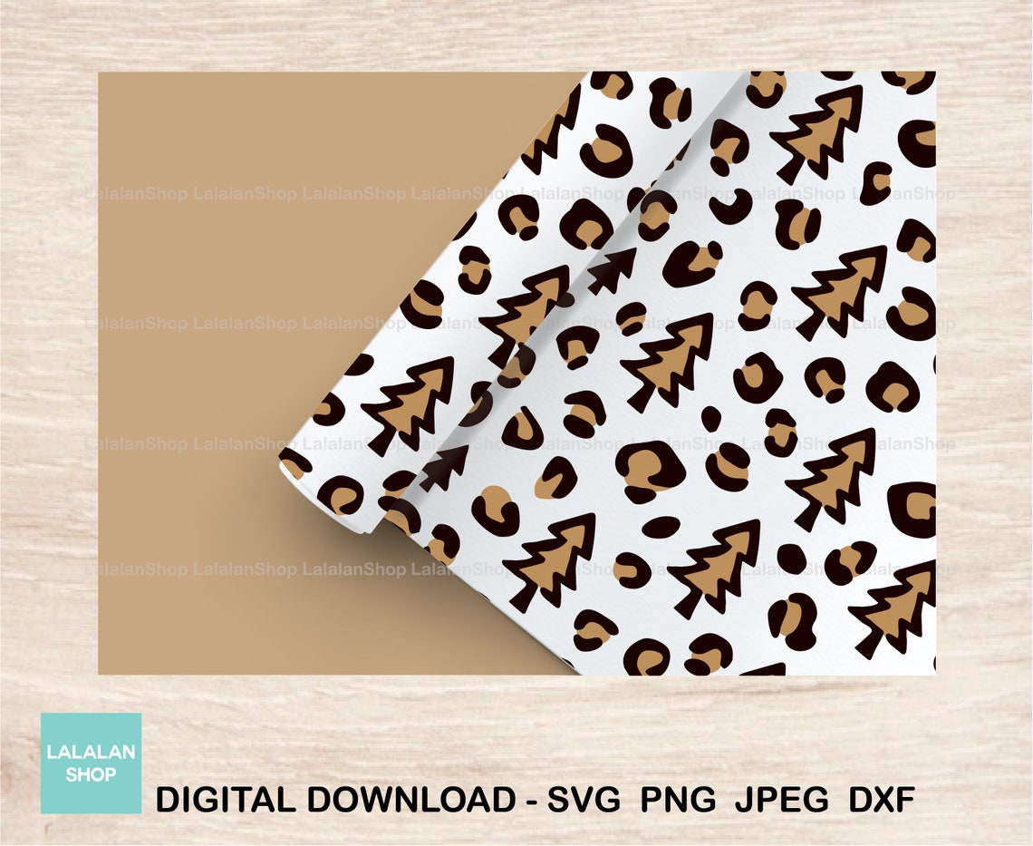 Christmas Leopard Print Svg Seamless Christmas Tree Leopard - Etsy