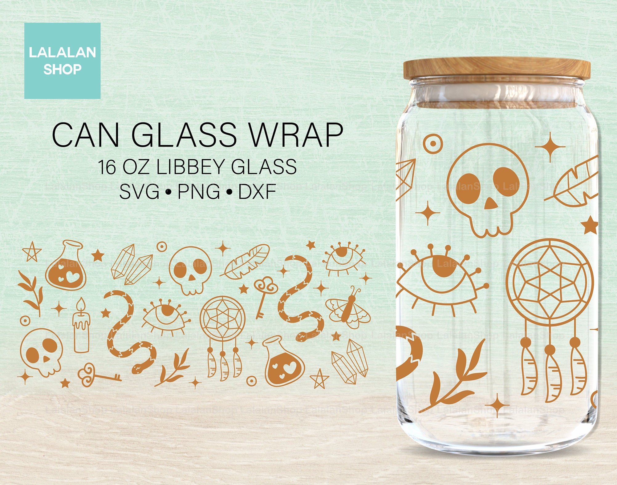 Celestial Full Wrap for Libbey Glass Can 16oz Coffee Glass | Etsy