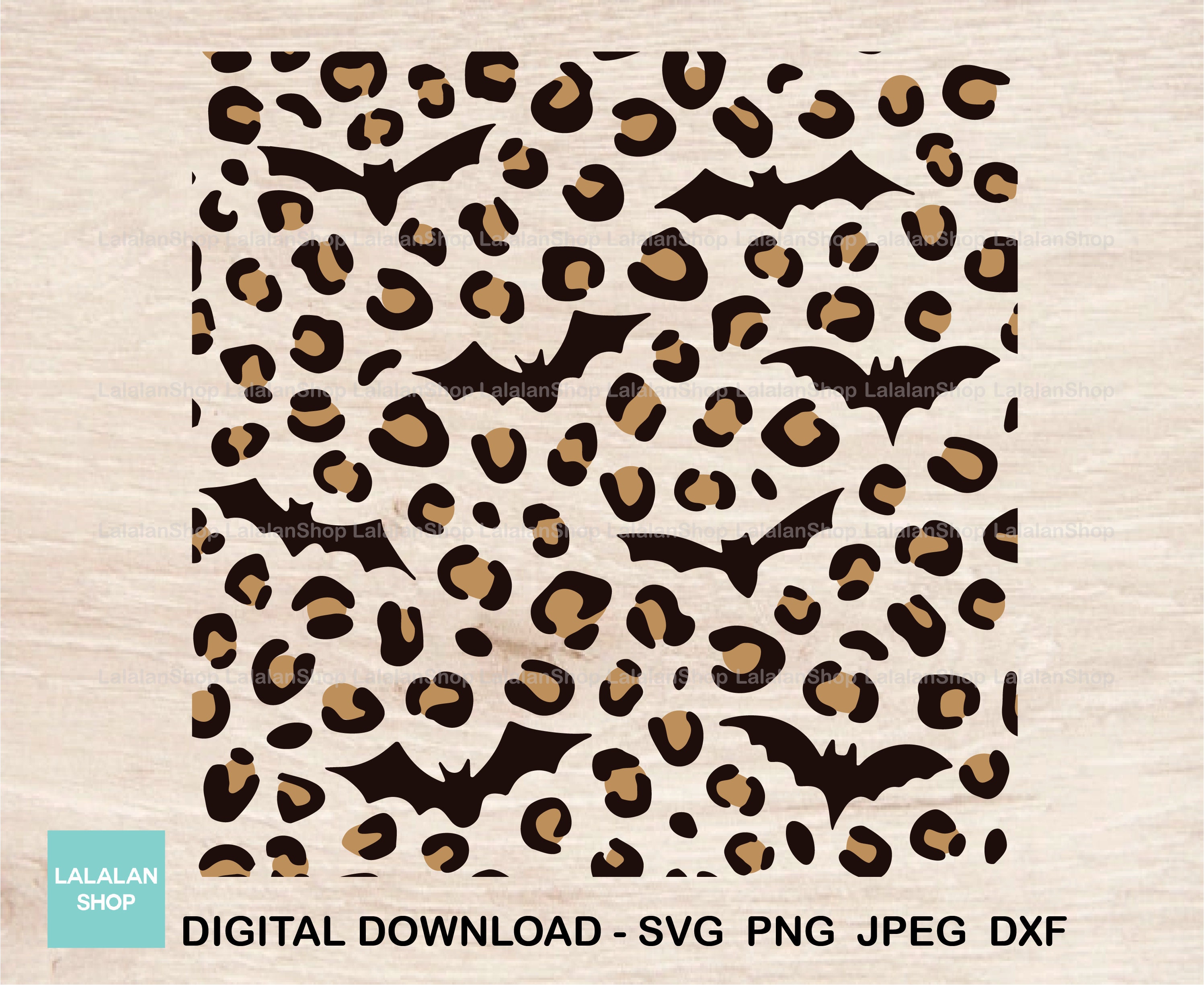 Halloween Leopard Bat Seamless Pattern Halloween Digital - Etsy