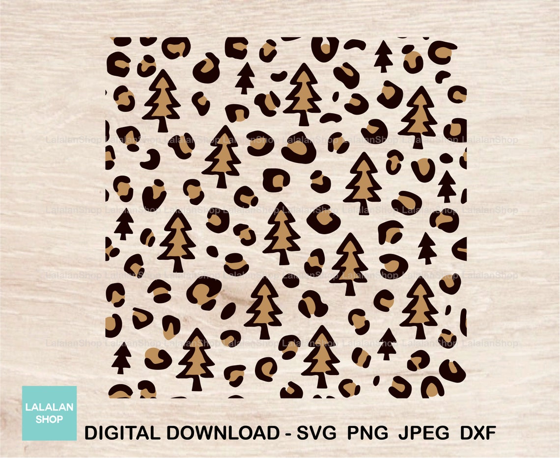 Christmas Leopard Print Svg Seamless Christmas Tree Leopard - Etsy