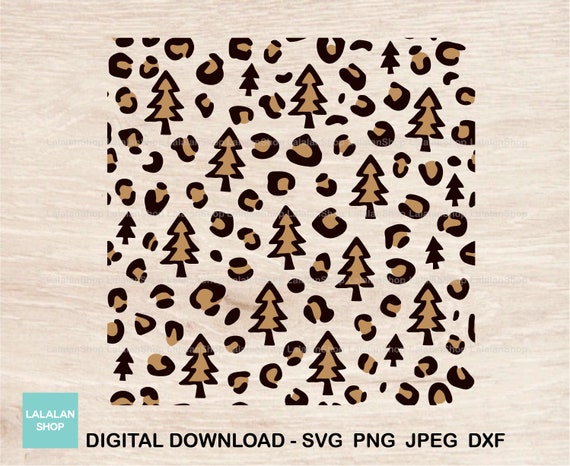 Christmas Leopard Print Svg Seamless Christmas Tree Leopard | Etsy