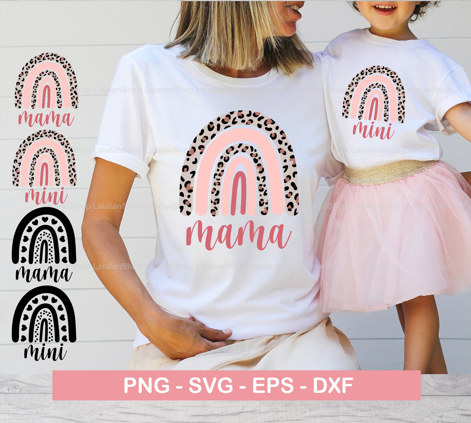 Mama Mini Rainbow Svg Cut Files Mommy and Me Svg Mama and | Etsy