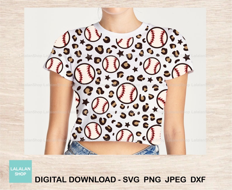Leopard Baseball Seamless Pattern, Baseball Png, Animal Print, Digital ...