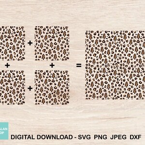 Christmas Leopard Print Svg, Seamless Christmas Tree Leopard Pattern ...