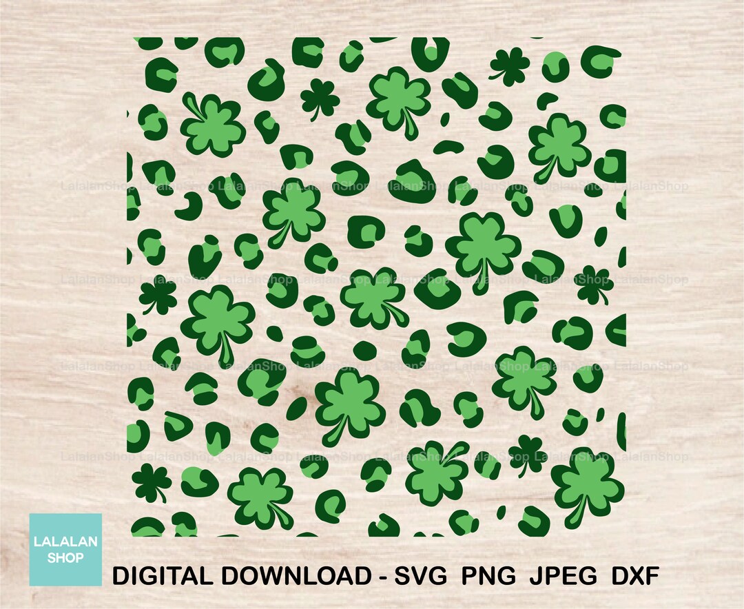Leopard Shamrock Seamless Pattern, St Patrick’s Day Pattern Seamless ...
