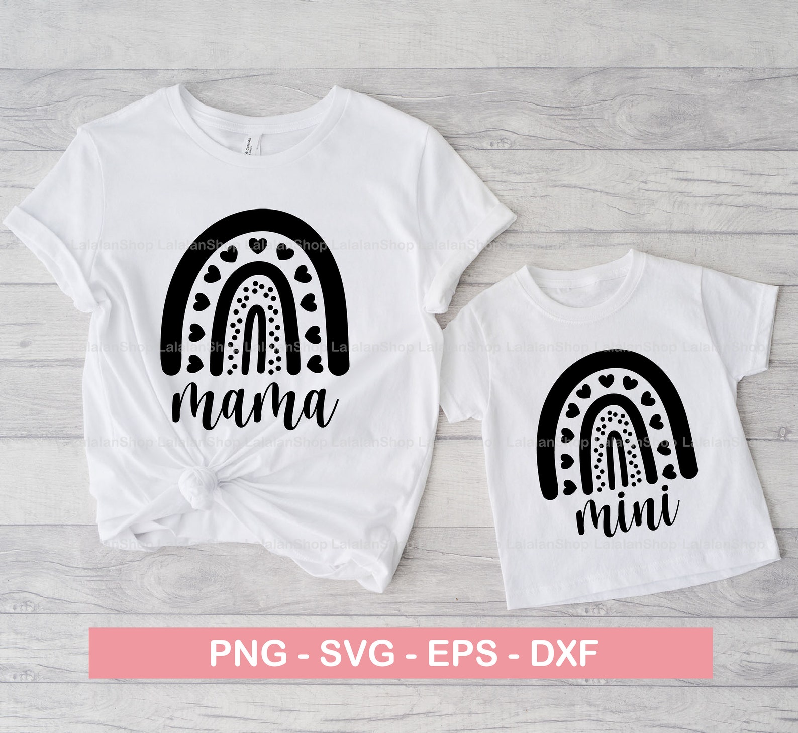Mama Mini Rainbow Svg Cut Files Mommy and Me Svg Mama and | Etsy