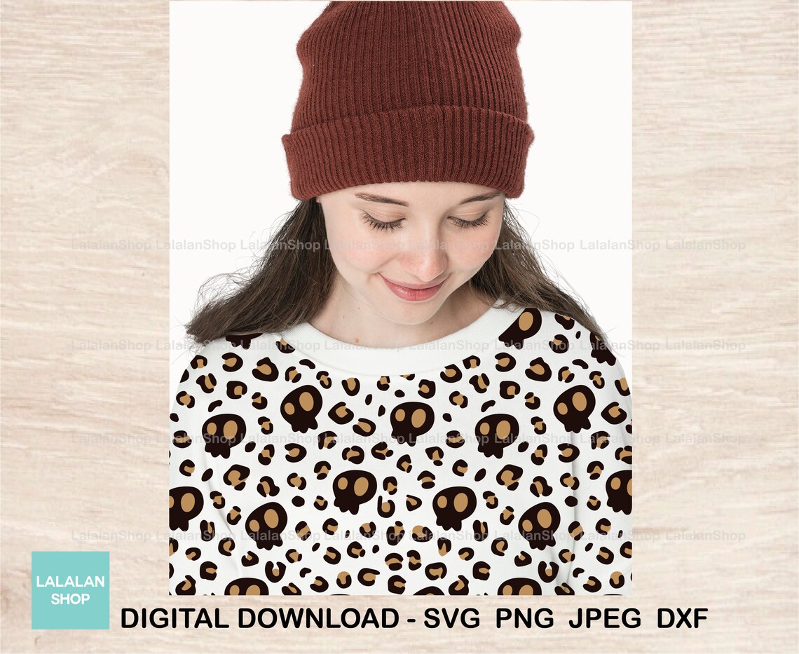 Leopard Skull Seamless Pattern Skull Png Animal Print - Etsy