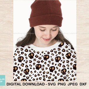 Leopard Skull Seamless Pattern, Skull Png, Animal Print, Halloween ...
