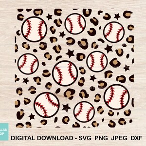 Leopard Baseball Seamless Pattern, Baseball Png, Animal Print, Digital ...