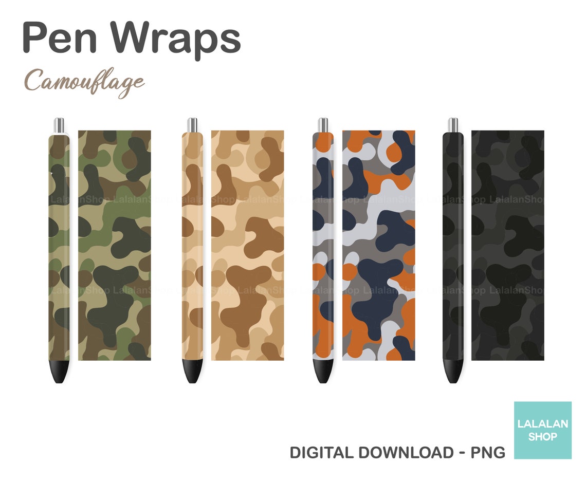 Camouflage Pen Wrap PNG Pen Wrappers Military Pettern Pen - Etsy