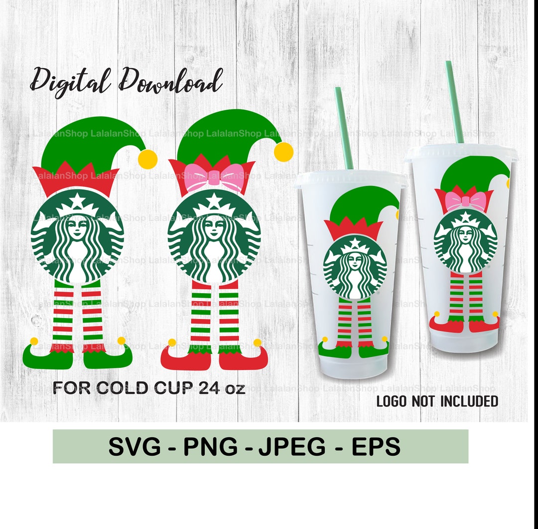 Elf Starbucks Cold Cup SVG: Christmas Full Wrap (24 Oz) (digital ...