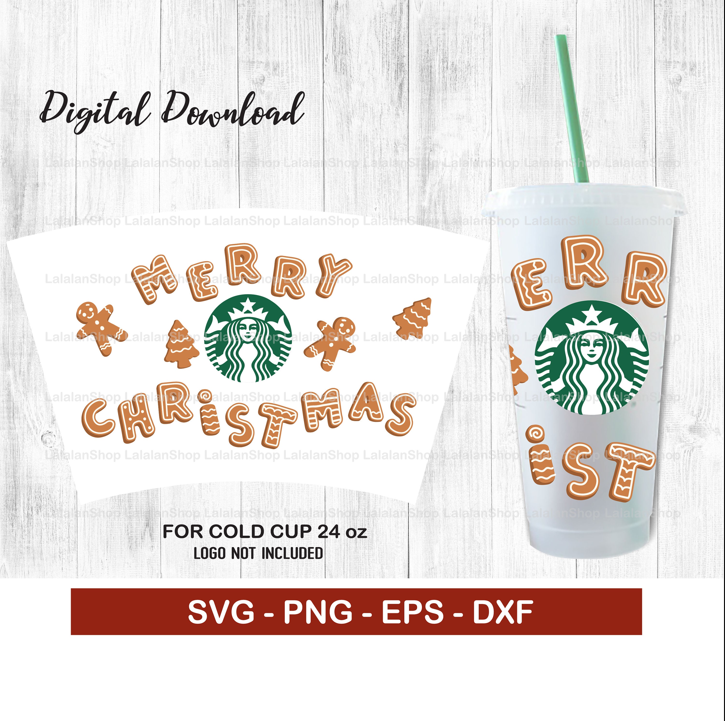 Starbucks Gingerbread Cold Cup SVG Full Wrap Starbucks Cup | Etsy