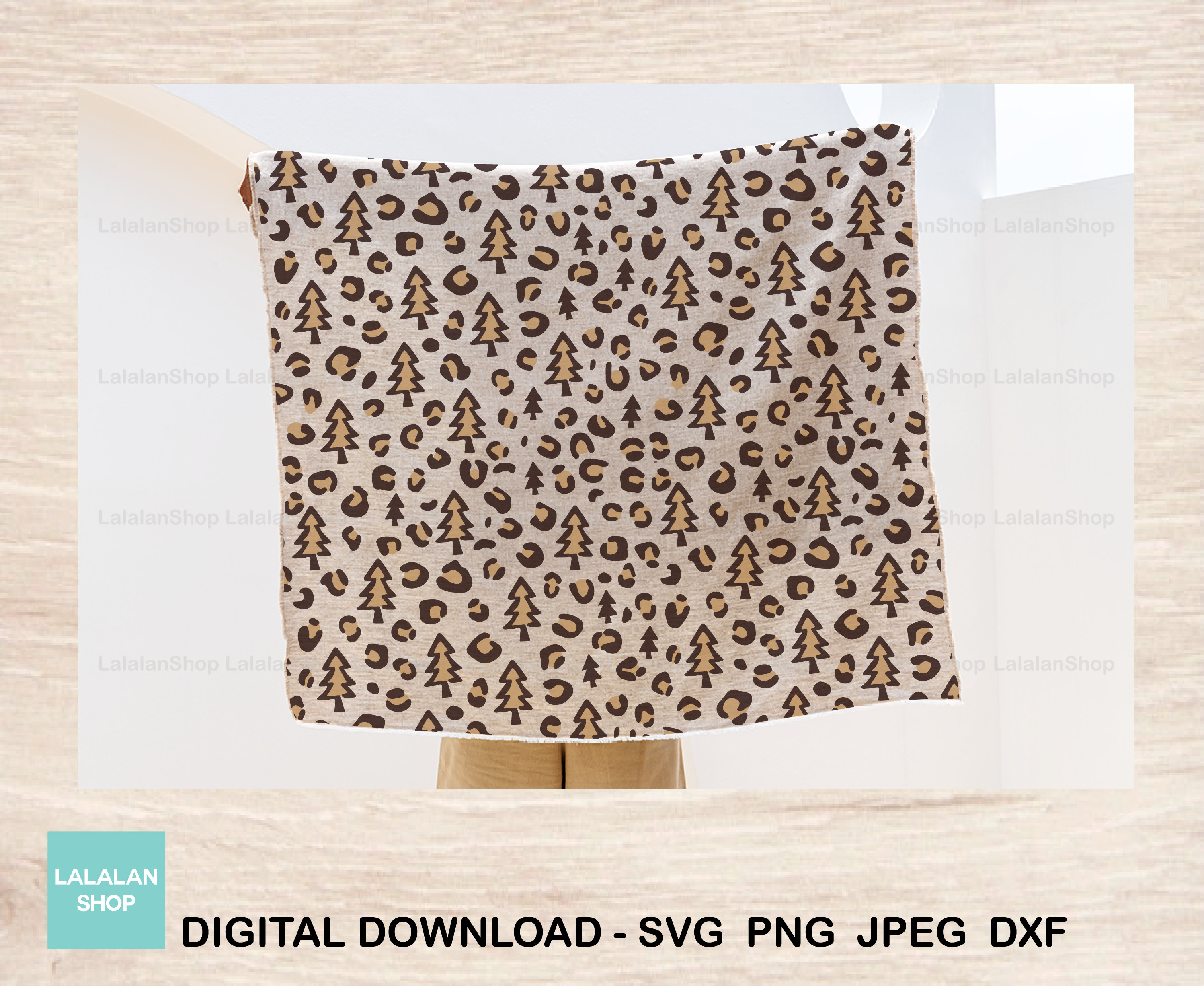Christmas Leopard Print Svg Seamless Christmas Tree Leopard | Etsy