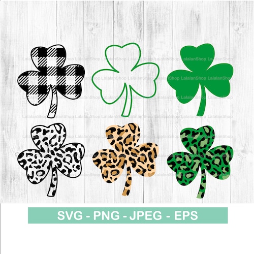 Shamrock SVG Bundle St Patricks Day Svg Leopard Shamrock - Etsy