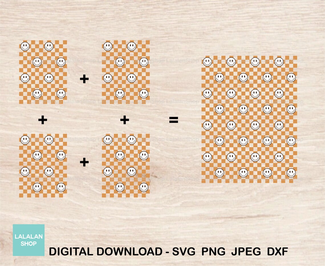 Checkered Pattern Smiley Face Seamless Pattern Smiley Face - Etsy