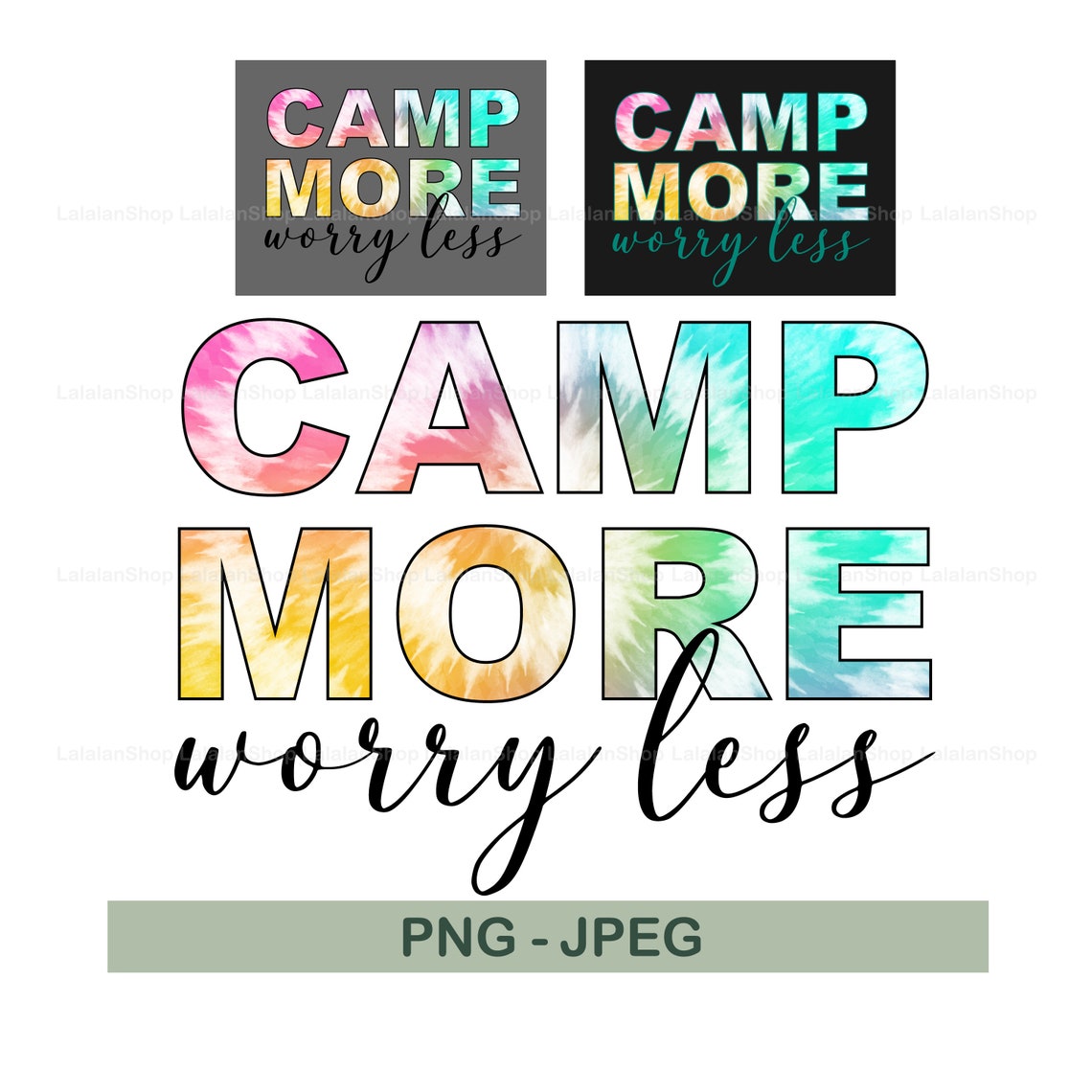 Camp More Worry Less Png Camping Png Tie Dye Png | Etsy