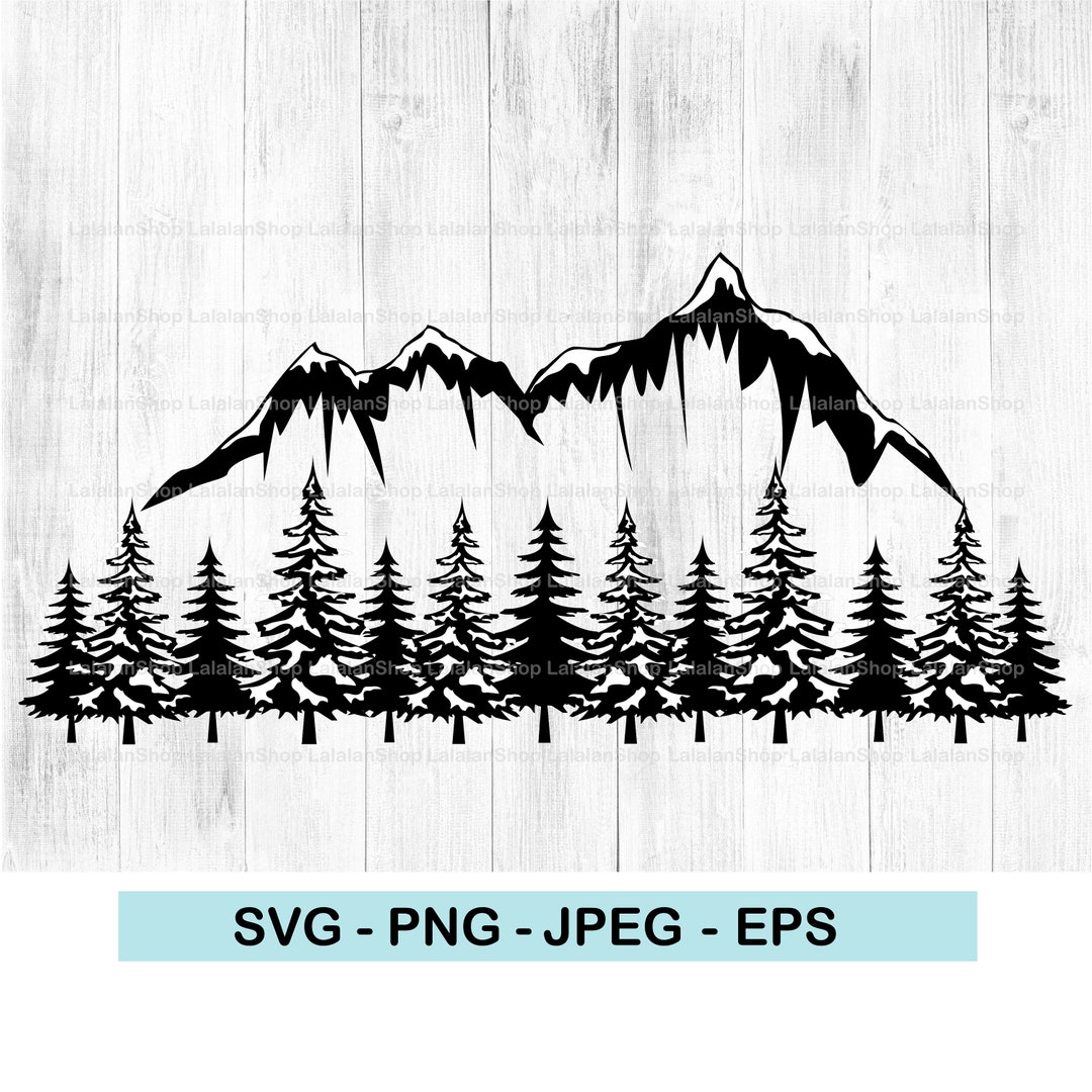 Mountain Snow Svg, Christmas Tree Svg,mountain Side Rock Climbing Climb ...