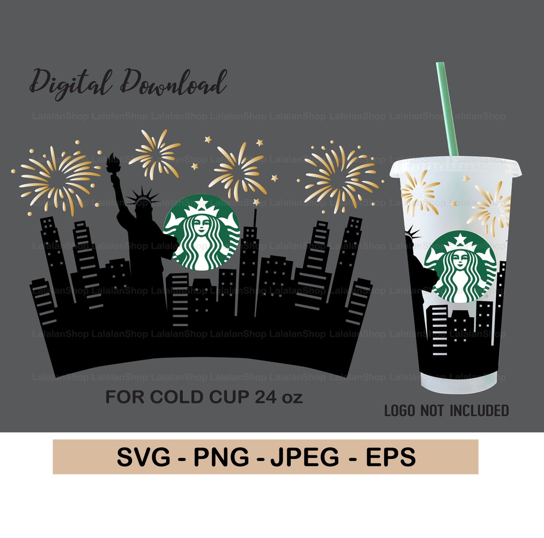 New Year Starbucks Cup SVG: Firework Celebration, NYC Design (digital ...