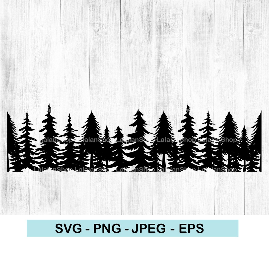 Forest SVG, Forest Clipart, Forest Vector, Tree Shape, Tree Silhouette ...
