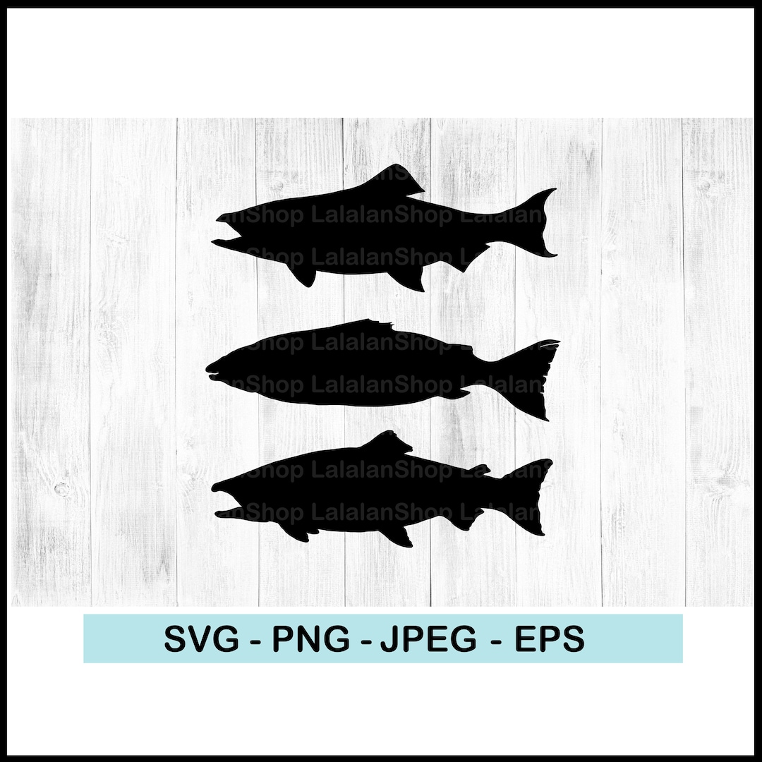 Salmon Fish SVG, Fishing SVG, Fish Digital, Adventure SVG, Svg, Png ...