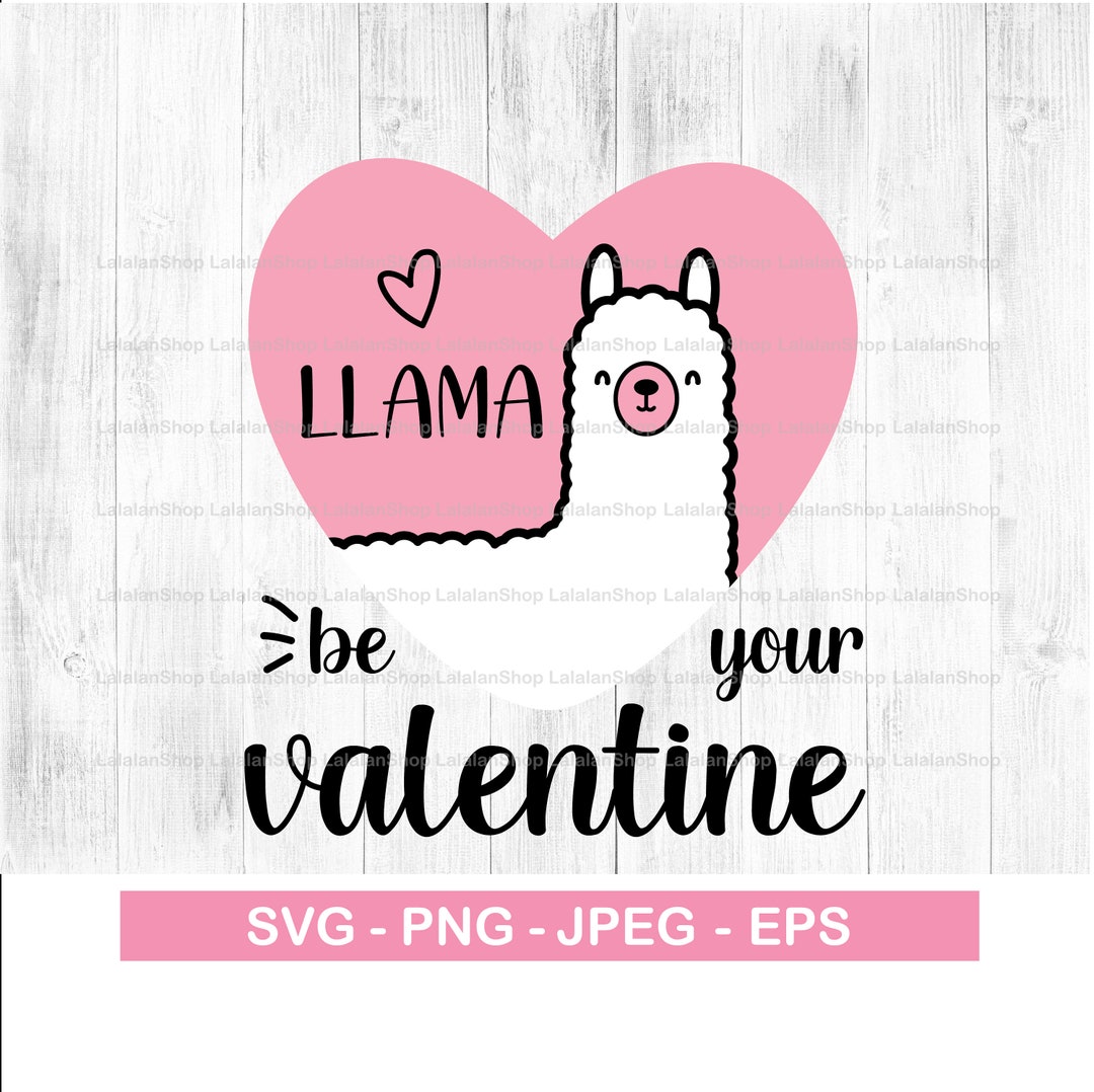 Llama Valentine SVG: Funny Kids Clipart (digital Download) - Etsy