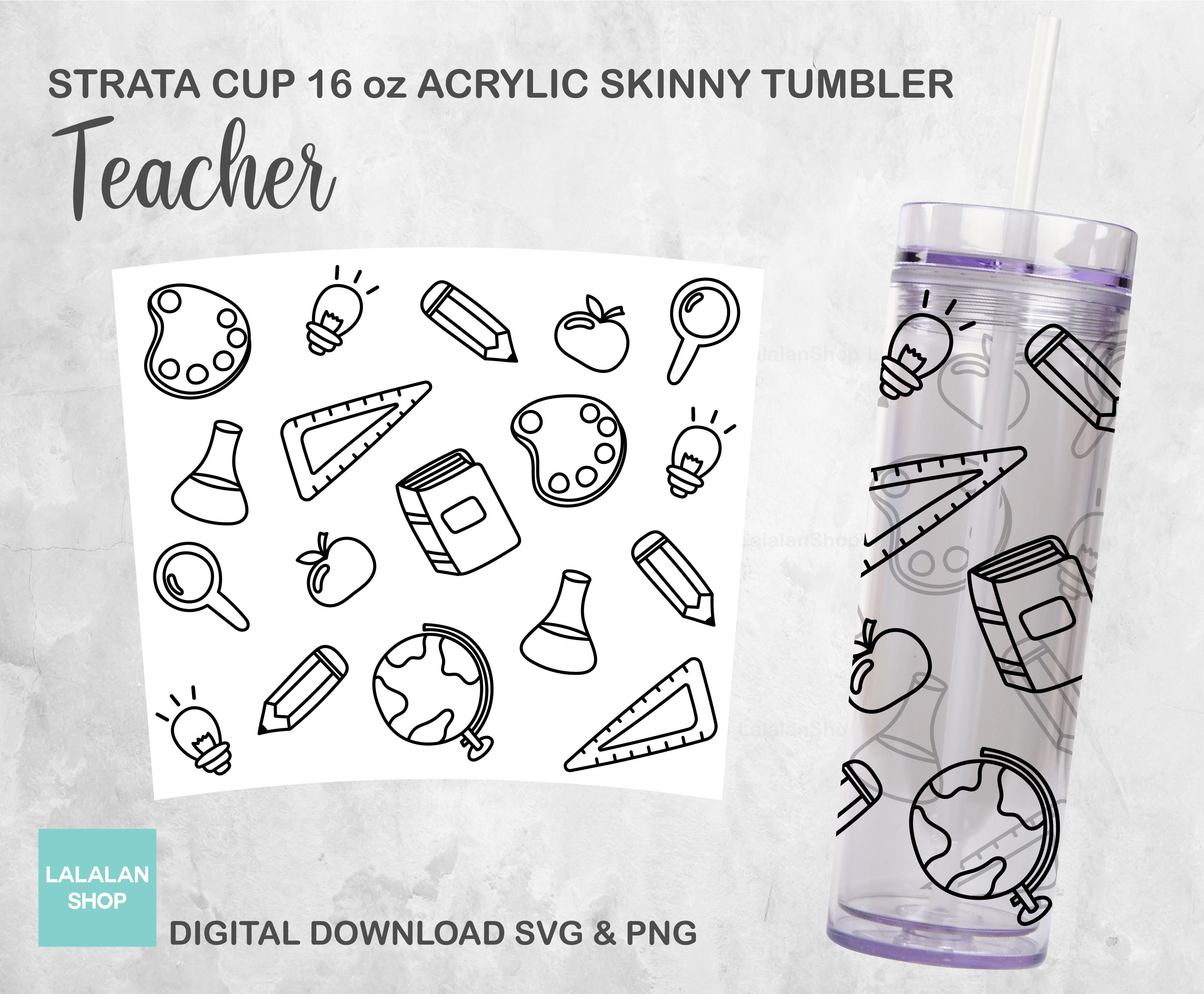 Teacher Strata Cups SVG Full Wrap for Strata Cup 16 Oz | Etsy