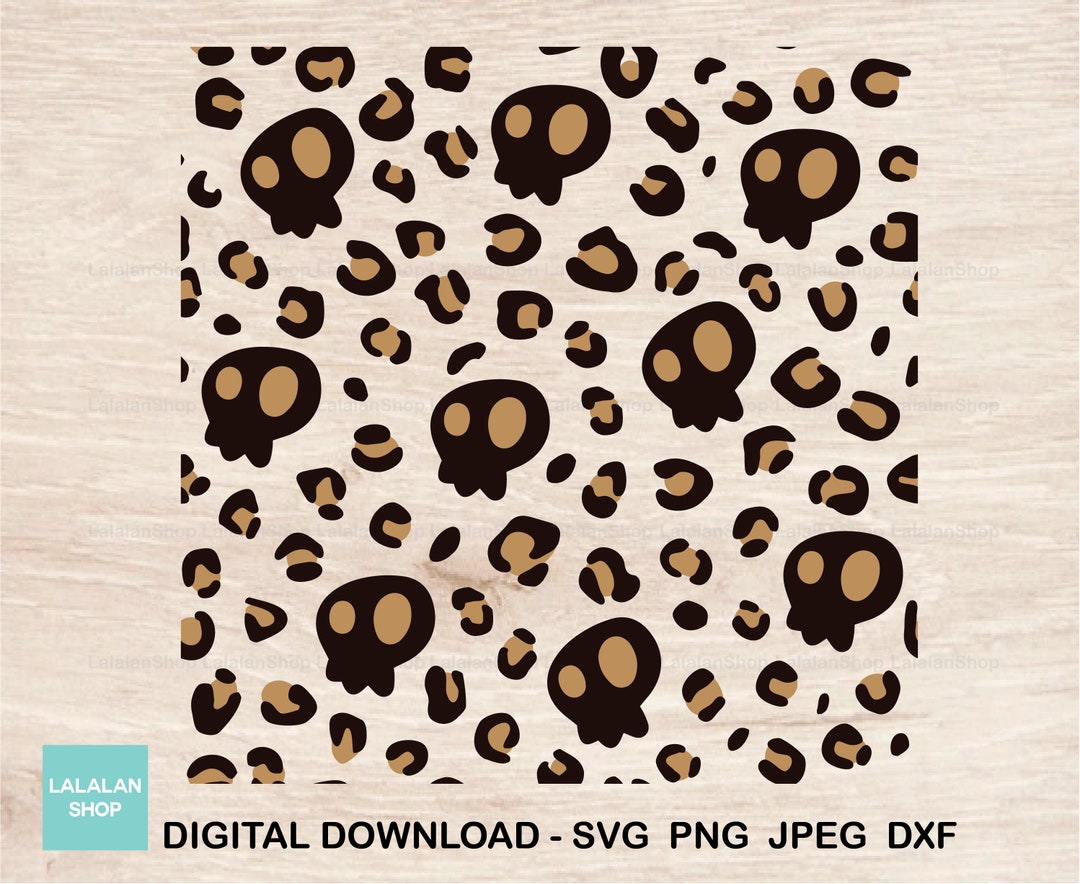 Leopard Skull Seamless Pattern, Skull Png, Animal Print, Halloween ...