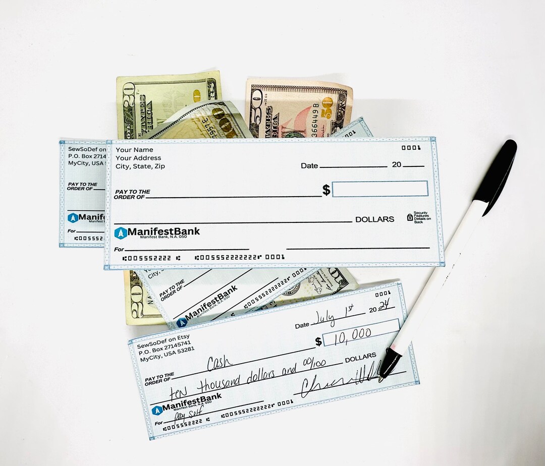 Personlized Blank Checks for Manifestation, Vision Board Checks, Law of ...