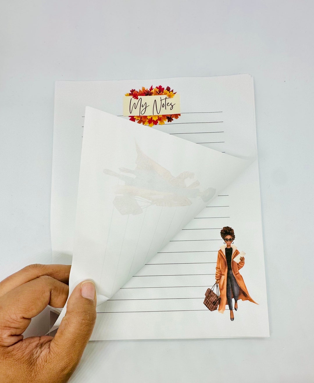 Fall Inspired Black Girl Notepad, Notepad, Notepad for Black Women ...