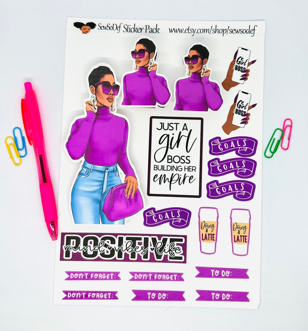 Black Girl Planner Stickers Stickers For Black Women Planners African
