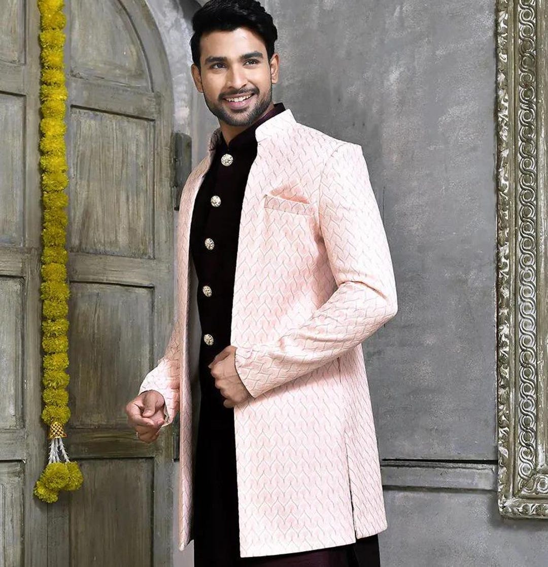 3 Piece Suit Men Long Jacket Groom Suit Groom Sherwani Wedding Sherwani ...