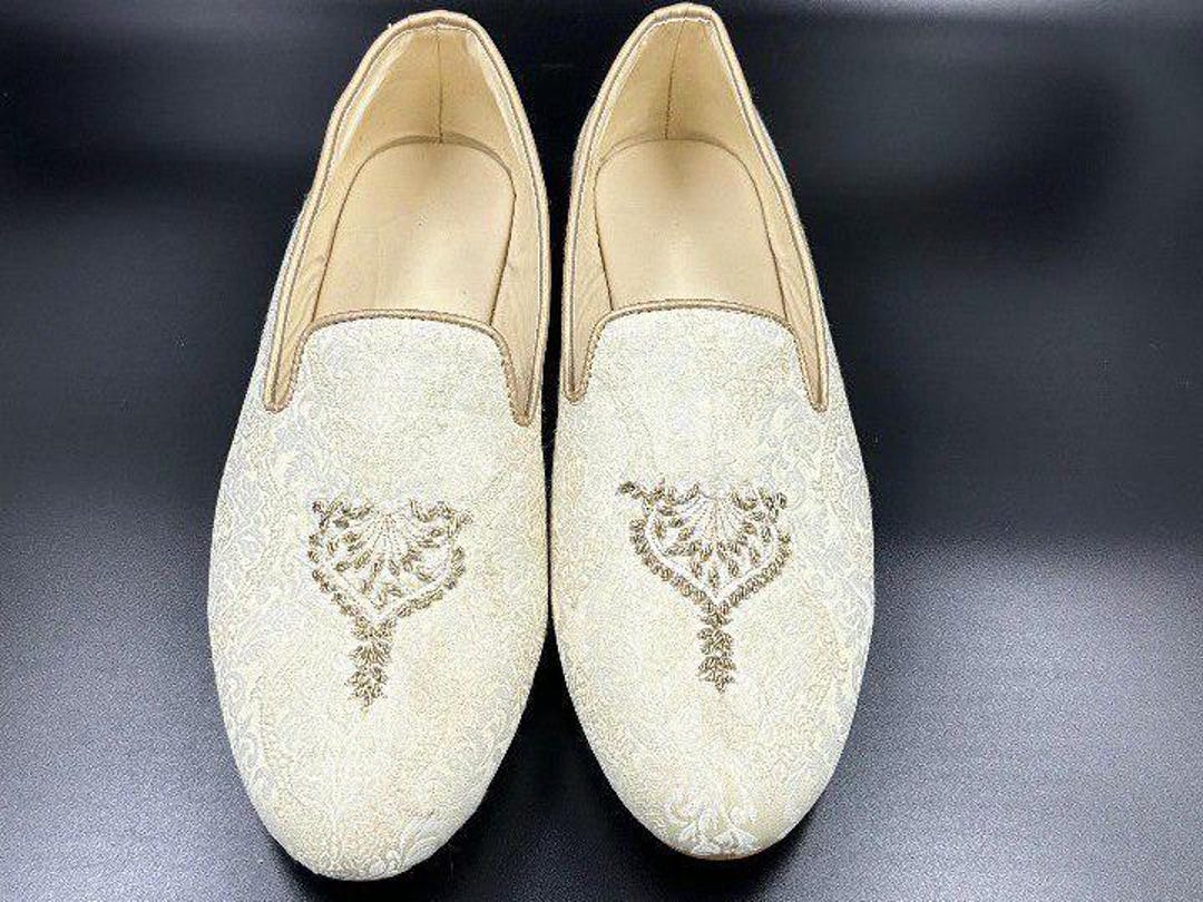 Loafer Embroidered Shoe Leather Shoe Wedding Shoes Sherwani Shoes Jutia ...