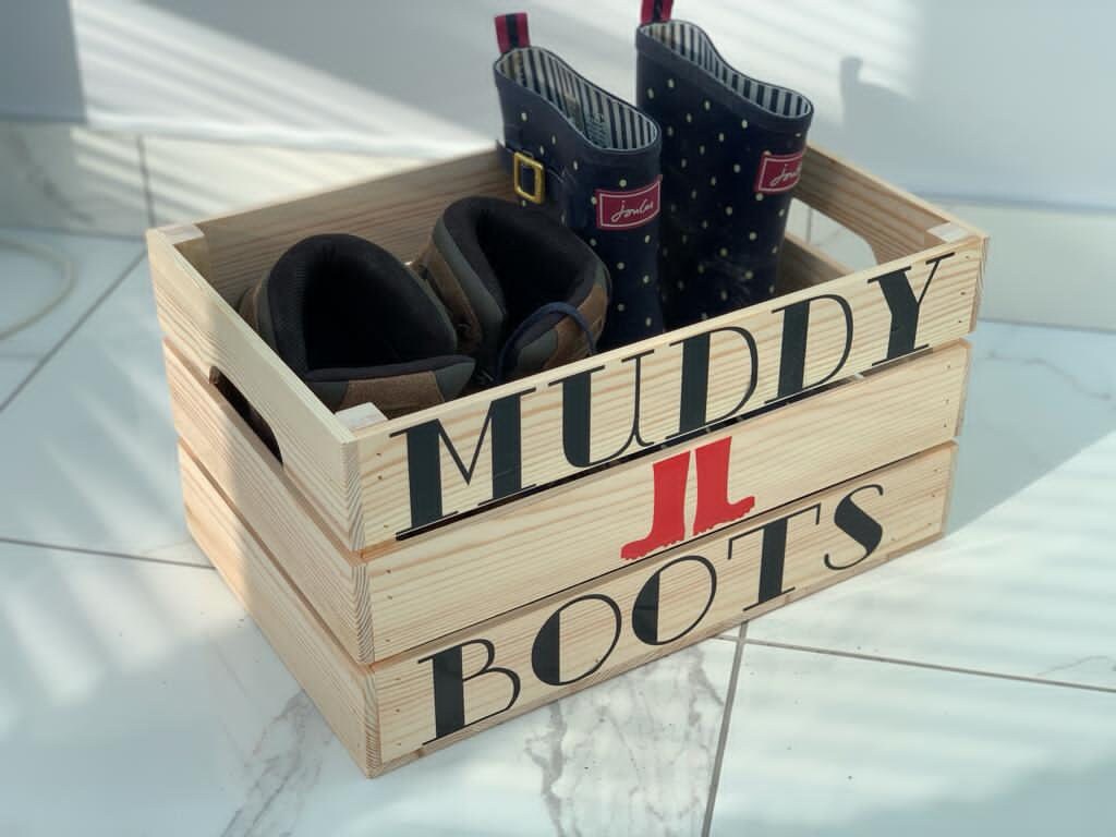 Muddy Boots Box Wooden Welly Box Shoe Storage | Etsy