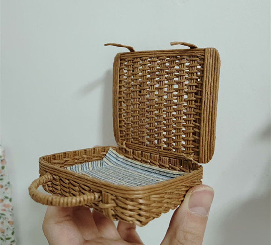 1:12 Miniature Suitcase for Dollhouse Decor, Miniature Storage Case ...