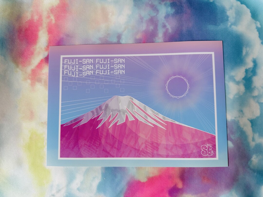 Mount Fuji Print, Vaporwave Art, Japanese Wall Art, Mountain Wall Art ...